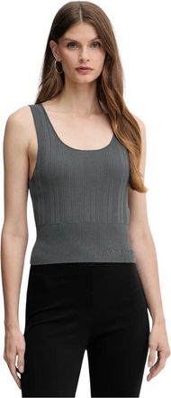 A|X Armani Exchange Femme, Tops, Gris, Taille: 36 FR Haut sans manches en maille