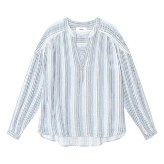 Xirena Blouse Alina Rayures Gaze de Coton Xirena