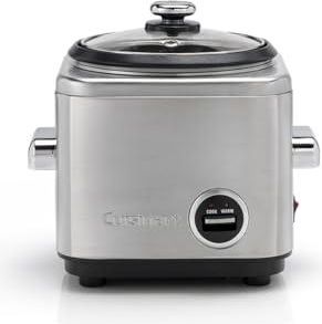 Cuisinart Reiskocher 400g Tasse| Reis- & Getreide-Multikocher | Dämpfen & Warmhalten | Einziehbares Kabel | Edelstahl-Dampftopf BPA-frei | Messbecher & Reislöff
