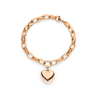 s.Oliver Bracelet - Elegantes Armband aus poliertem Edelstahl - ros&eacute;gold - Gliederkette verstellbar bis 20 cm - wasserfest & hautfreundlich