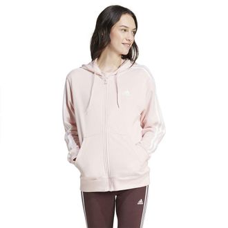 adidas Womens Essentials 3-Stripes French Terry Regular Kapuzenjacke mit Rei&szlig;verschluss Sandy Pink S