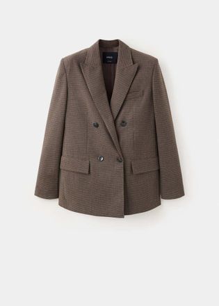 Mango Blazer costume crois&eacute; chocolat - Femme - XXS - MANGO