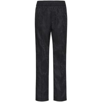 Valentino Garavani Schwarze Nylon Iconographe Jacquard Hose - - Trousers - Herren - Schwarzk - XL