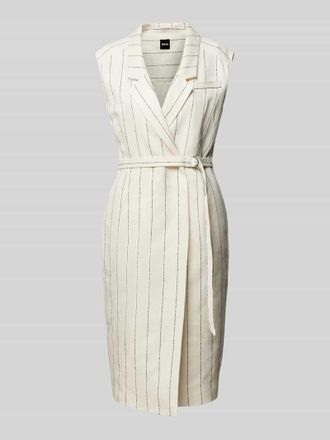 HUGO BOSS Knielanges Leinenkleid in Wickel-Optik Modell Drupe