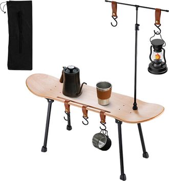 Generic Tisch mit Rollen - 79 x 20,5 x 37 cm, klappbar, für Skateboard, Outdoor, Camping, Picknick, kompakt, für Grill, Wandern, Angeln, Möbel