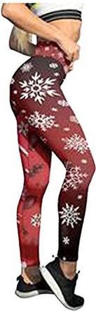Generic Legging de sport pour femme - P&egrave;re No&euml;l - Course &agrave; pied - No&euml;l - Pilates - Yoga - Bonhomme de neige, Noir, XXL