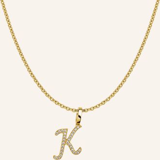 Cada Cada Kette Tiny Diamond Letter K gold