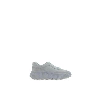 Chlo&eacute; Wei&szlig;e Leder-Sneakers mit Mesh-Design - - Shoes - Damen - Wei&szlig; - 39 EU