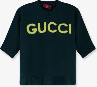Gucci Wool sweater with frontal logo embroidery - GUCCI - gender_Woman