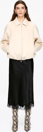 Arket Satinrock Mit Spitze -Schwarz