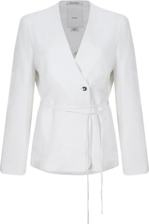 Calvin Klein Femme, Vestes, Blanc, Taille: 42 FR Blazer crois&eacute; ajust&eacute;
