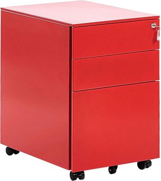 Beliani B&uuml;roschrank CAMI Metall Rot