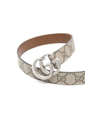 Gucci Logo Buckle Canvas Belt - Beige