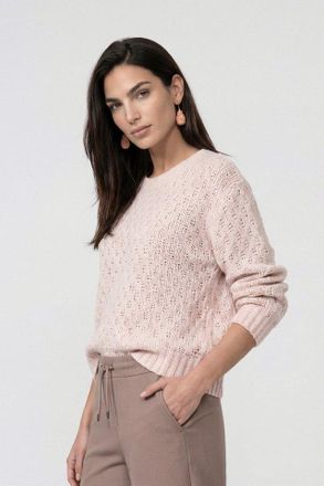Monari Strickpullover Pullover Lurex Regular fit mit Rundhalsausschnitt