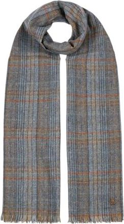 Mayser Echarpe Emil Zechbauer Femme/Homme - Made in the EU echarpe a carreaux franges Hiver automne-hiver - taille unique bleu