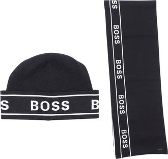 HUGO BOSS M&uuml;tze und Schal Set f&uuml;r Herren (Schwarz)