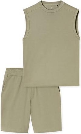 Schiesser Pyjama moderne pour homme - D&eacute;bardeur court - Mat&eacute;riau rafra&icirc;chissant - Respirant - V&ecirc;tement de nuit, Pyjama moderne Jade, 56