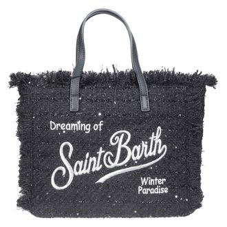 MC2 Saint Barth Sac &agrave; main Colette en tweed - Femme - Sacs - Bleu - Taille: ONE Size