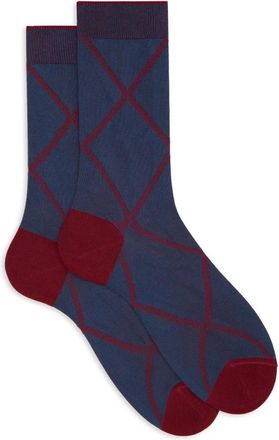 Gallo Gallo, Homme, Sous-v&ecirc;tements, Multicolore, Taille: S Short Cotton Socks Diamond Pattern