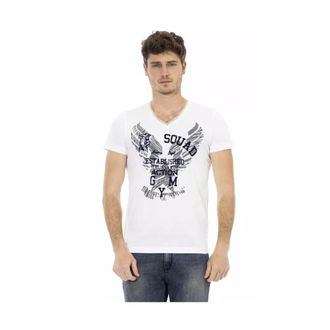 Trussardi Homme, Tops, Blanc, Taille: XL T-shirt col en V Action