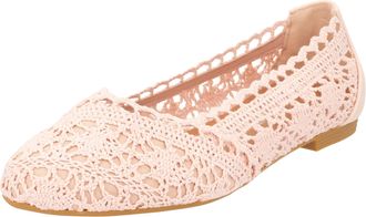 Elara Damen Ballerinas Bequem Slip-On Spitze Chunkyrayan 1128-1 Pink-40