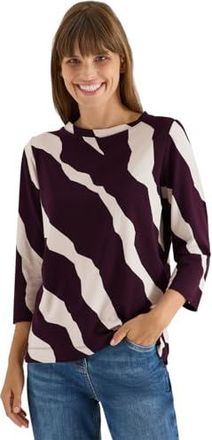 Cecil T-Shirt &agrave; Motifs Eggplant Rouge L