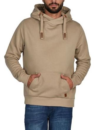Riverso RIVNiklas Pull &agrave; capuche pour homme avec poches kangourou, col crois&eacute; r&eacute;gulier, couleur unie, coton, Cobblestone Beige, XXXXL