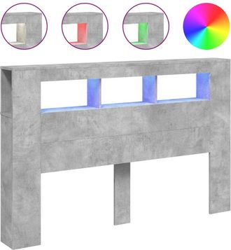 vidaXL LED-Kopfteil Betongrau 160x18,5x103,5 cm Holzwerkstoff Vidaxl