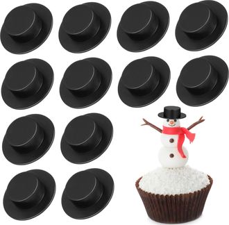 DOITOOL 50 Stück Mini Clown Hüte Schwarz Kunststoff zum Basteln DIY Dekoration für Weihnachten Party Zubehör Handliche für Puppen und Kreative Projekte