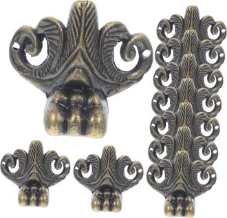 DOITOOL 10 St&uuml;ck Teiliges Vintage Zinklegierung Boxf&uuml;&szlig;e Retro M&ouml;belbeine f&uuml;r Holzkisten Schmuckschatullen Geschenkboxen Dekorativ Robust Eleganter Vintage Sti