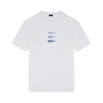 Paul & Shark T-Shirt mit Haie-Print aus Baumwolljersey - - Tops - Herren - Wei&szlig; - XL