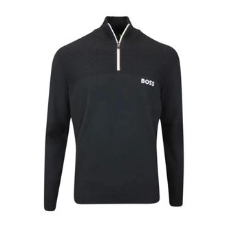 Boss Green by Hugo Boss Homme, Pulls, Bleu, Taille: 3XL Zip-neck Cotton Sweater