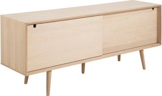 AC Design Furniture Lena Anrichte mit 4 Schubladen und Schiebetür in Weißeicheoptik, Sideboard für das Wohnzimmer, Eichenholz, B: 180 x H: 71 x T: 45 cm