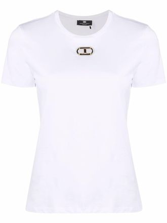 Elisabetta Franchi t-shirt &agrave; plaque logo - Blanc