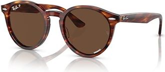 Ray-Ban Larry Sonnenbrillen Havana Gestreift Fassung Braun Glas Polarisiert 51-21