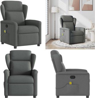 vidaXL Massagesessel Dunkelgrau Stoff - Vidaxl