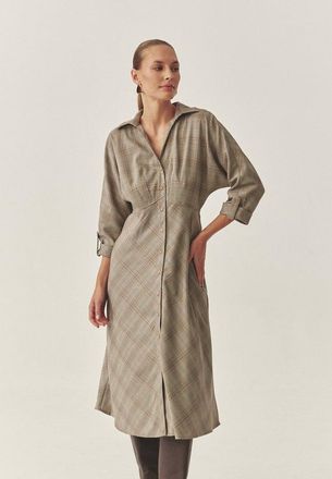 Tatuum Midikleid Kariertes Midikleid Aus Stoff - Samotali 1