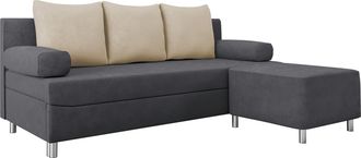 Mirjan24 Schlafsofa Dover, Sofa mit Bettkasten und Schlaffunktion, Bettsofa, Farbauswahl, Schlafcouch mit Chromfüße, Couch, Couchgarnitur (Schlafsofa mit Polst