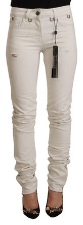 Karl Lagerfeld Zerrissene Skinny Jeans Offwhite