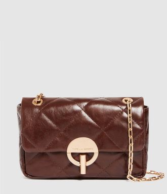 Vanessa Bruno Moyen Sac Moon Cuir Verni Chocolat