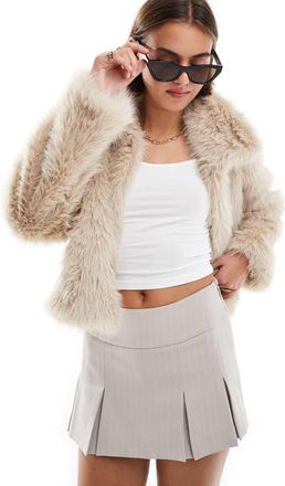 Only Veste courte en fausse fourrure - Taupe-Neutral
