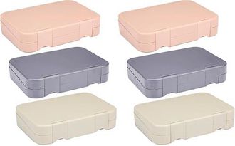 Alpina Lunchbox mit F&auml;chern - 21 x 15 x 4,5 cm - &Uuml;berraschungsfarbe: Rosa, Grau oder Beige - Sp&uuml;lmaschinenfest - Kinder/Erwachsene - Herausnehmbares Fach - K