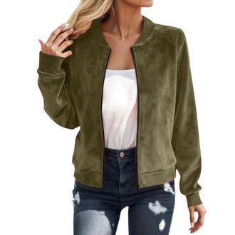 Generic Blouson Chaud Femme Veste d&eacute;contract&eacute;e en similicuir pour femme l&eacute;g&egrave;re et confortable avec fermeture &eacute;clair id&eacute;ale pour un style streetwear quotidien 