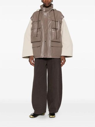 Niccol&ograve; Pasqualetti Multi-Pocket Drawstring Hood Jacket - Brown