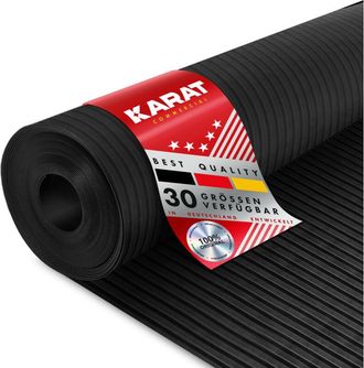 Floordirekt Tapis ext&eacute;rieur en caoutchouc, structure Finition nervur&eacute;e Large 6 mm, noir, 100 x 300 cm