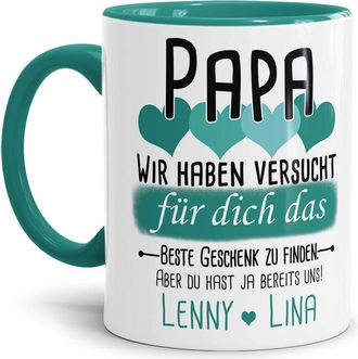 Tassendruck Geschenk Tasse mit Spruch PERSONALISIERT - Bestes Geschenk für Papa von Kindern - Kaffee-Tasse/Geschenkidee Geburtstag Vatertag/Vatertagsgeschenk - In