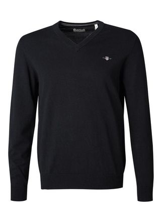 GANT Herren Pullover schwarz Baumwolle unifarben