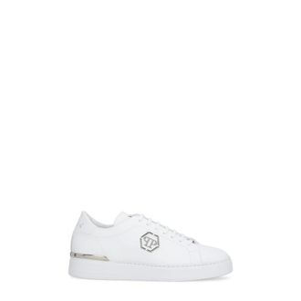 Philipp Plein Homme, Chaussures, Blanc, Taille: 43 EU Hexagon Low-Top Baskets