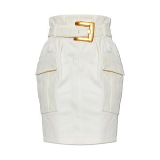 Balmain Femme, Jupes, Blanc, Taille: 42 FR Jupe Cargo avec Ceinture