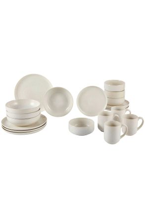 Novel Kombiservice Marbella, Beige, Keramik, 20-teilig, Uni, 410 ml,700 ml, Lfgb, lebensmittelecht, Essen & Trinken, Geschirr, Geschirr-Sets, Kombiservice
